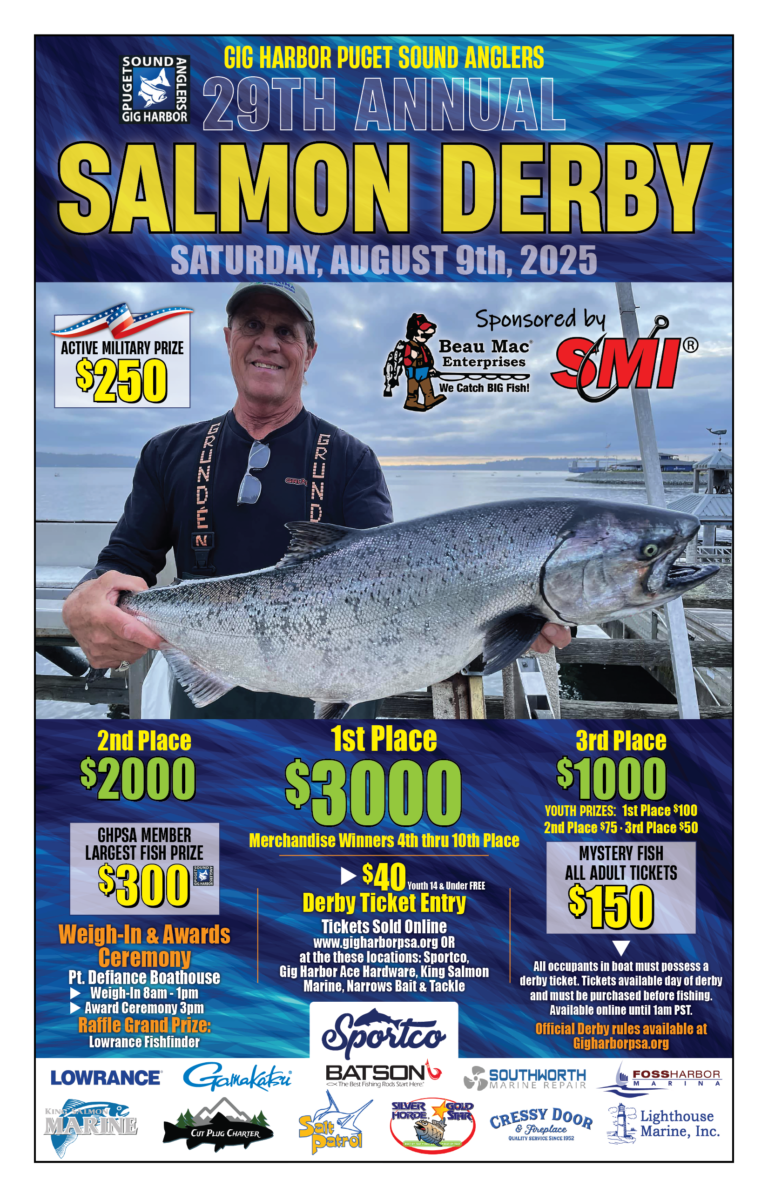 Salmon Derby Poster 2025 | Puget Sound Anglers – Gig Harbor & Tacoma
